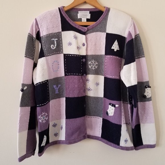 CJ Banks | Sweaters | Cj Banks Ugly Christmas Cardigan Sweater Size X ...